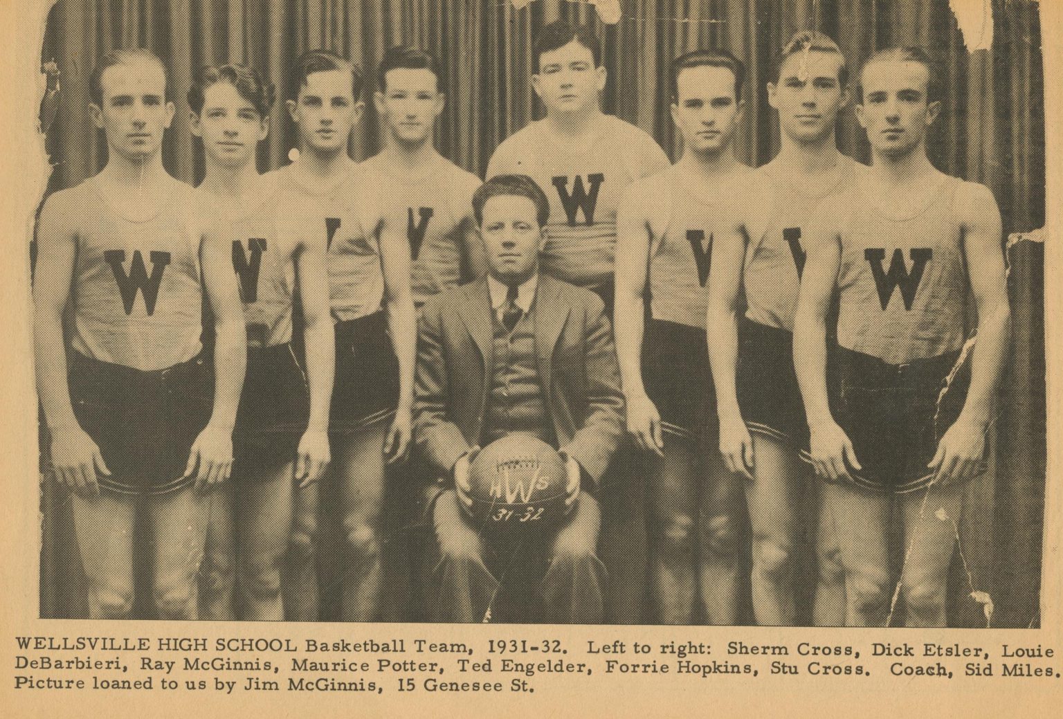 1931 1932 BASKETBALL TEAM with names » WnyHSAA